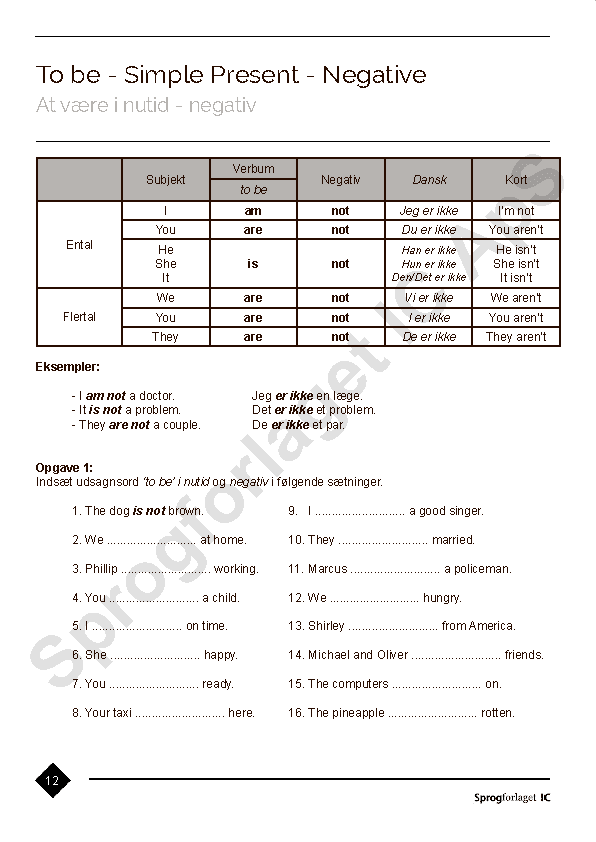 Engelsk Grammatik Øvehæfte 1